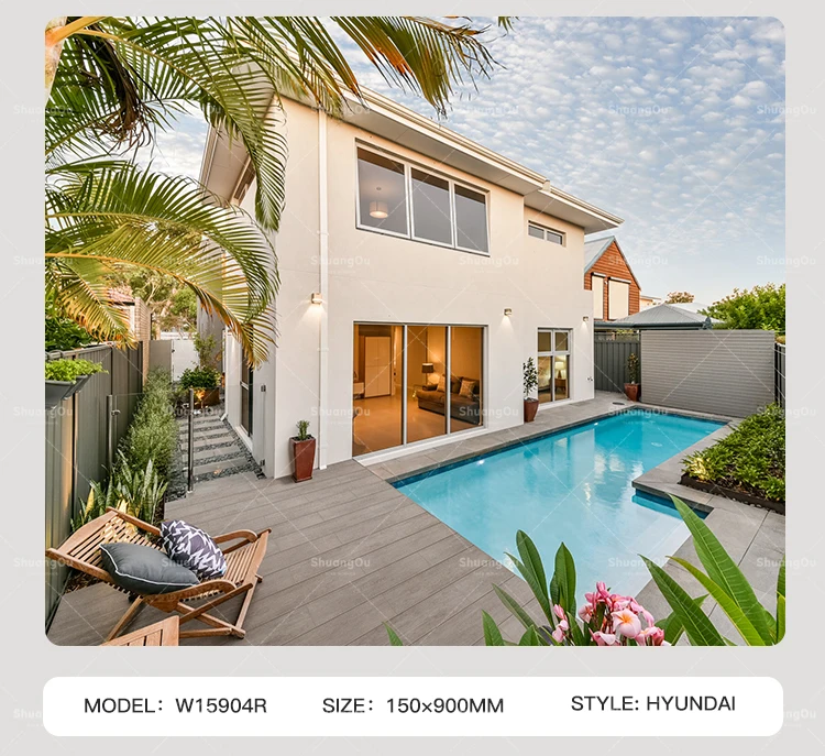 R12 Wooden Texture Rustic Ceramic Outdoor Swimming Pool Swimming Pool ...