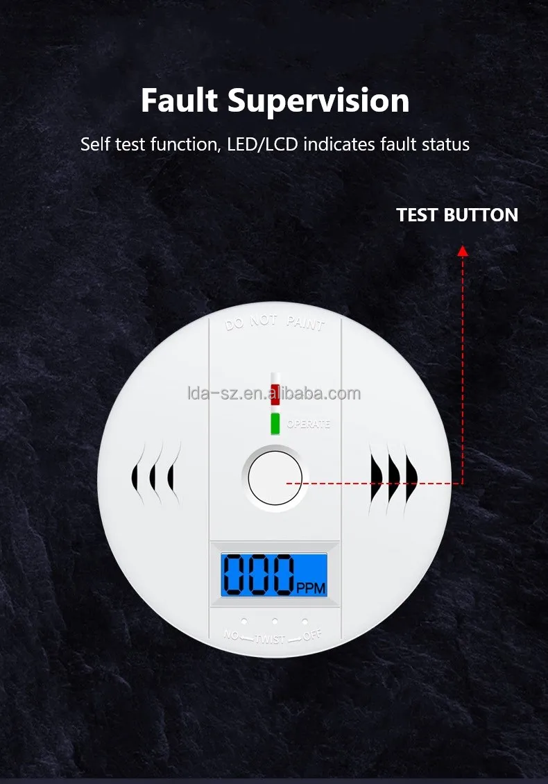Toxic Coal Smoke Co Gas Leakage Monitor Carbon Monoxide Leak Detector ...