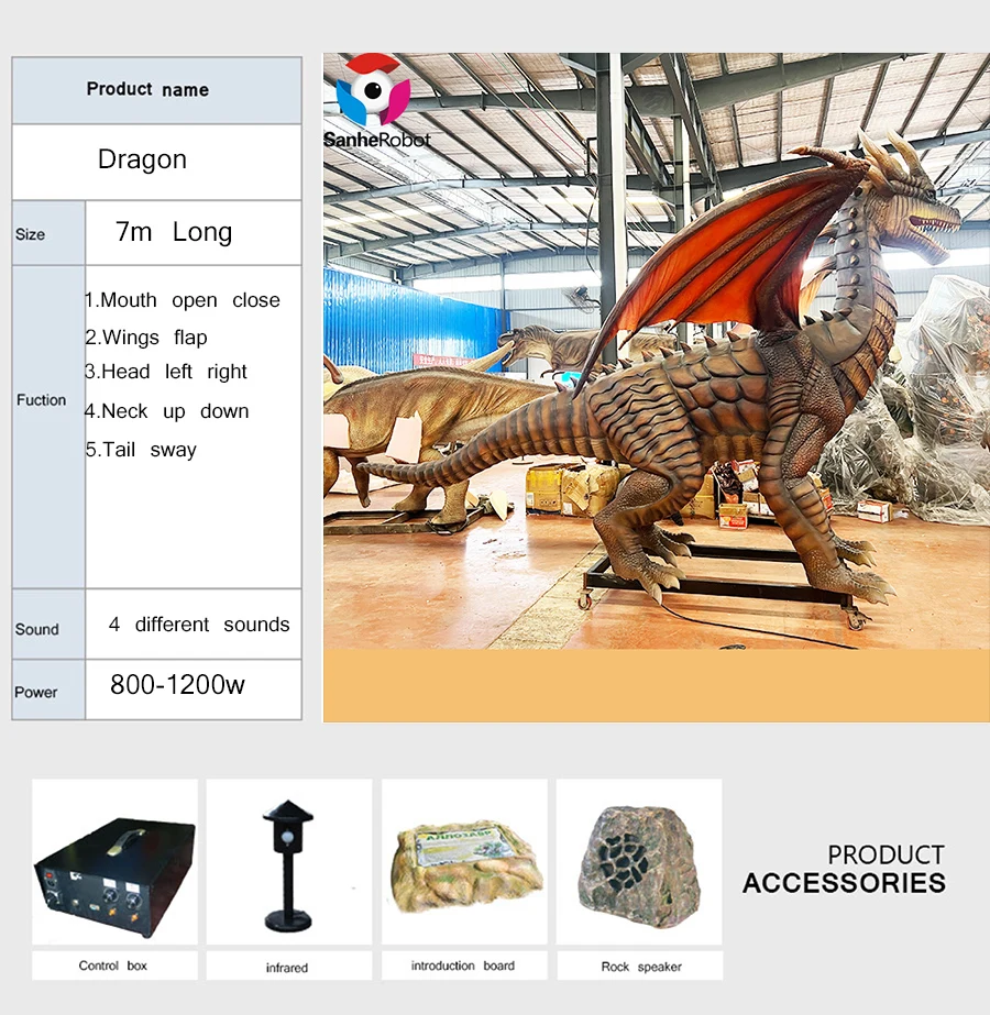 Life Size Mechanical Robotic Realistic Movie Show Dragon Animatronics ...