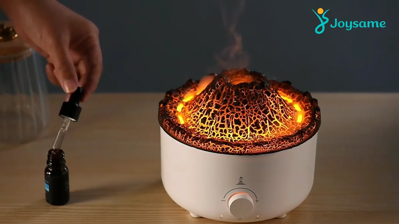 Volcano Aromatherapy Machine Flame Diffuser Jellyfish Spray Ultrasonic ...