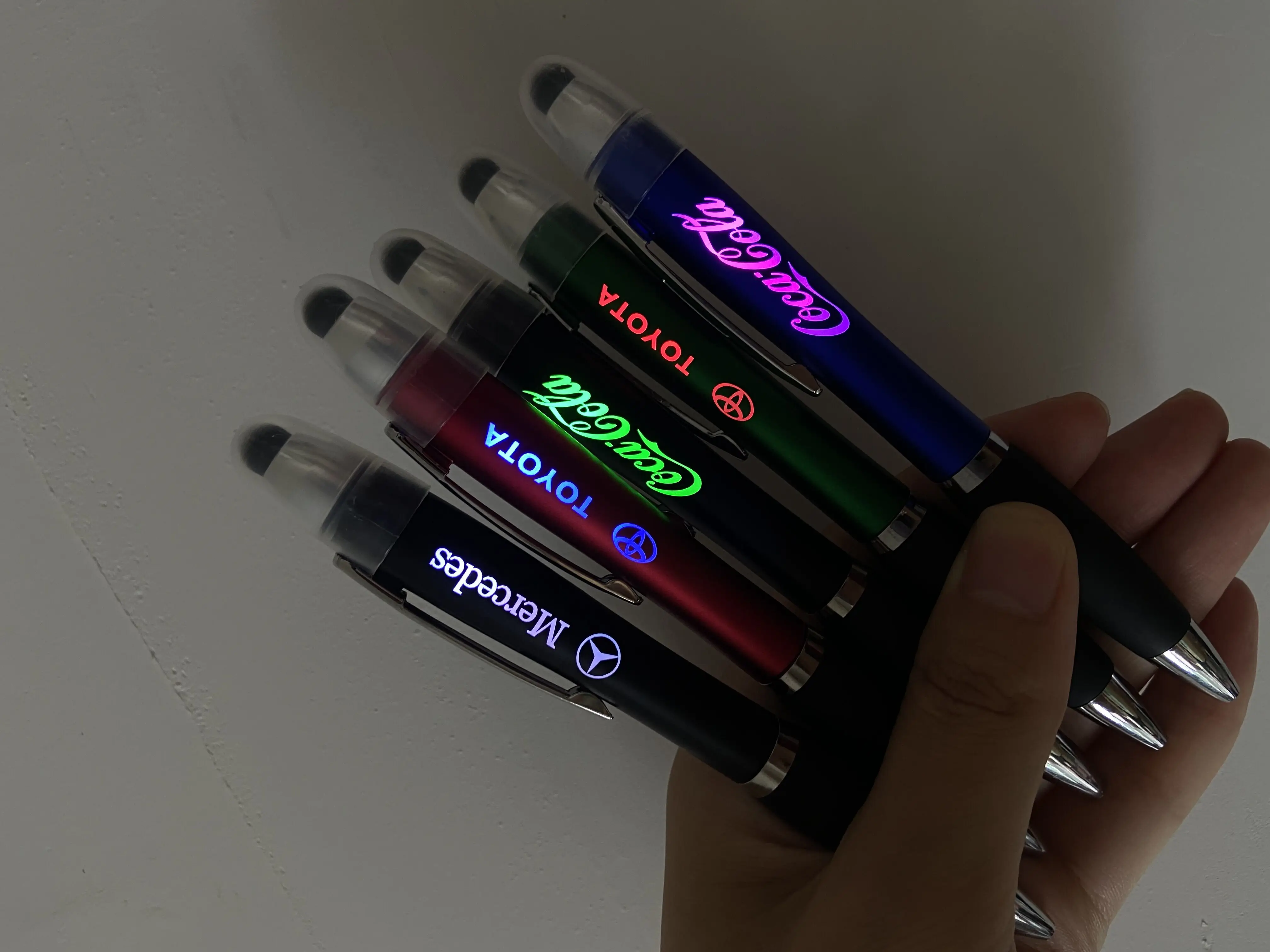 Custom Logo Gift Ballpoint LED Glow Pen - Promotional Pen