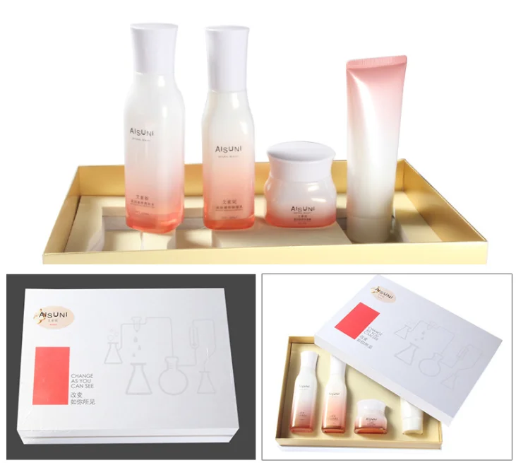 Cosmetic Glass Bottle Set for Skin Care Packaging