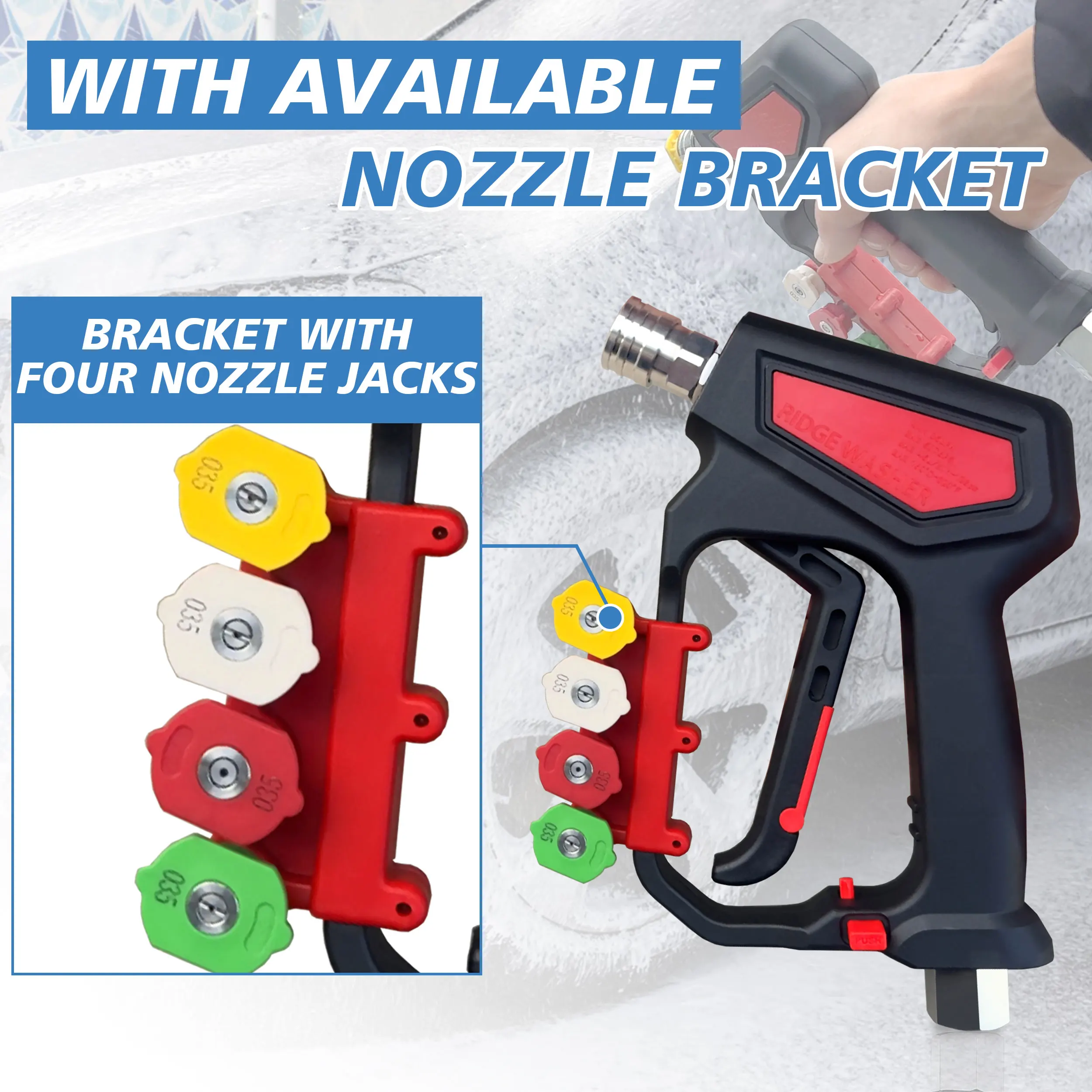 Pressure Washer Short Gun Swivel - 360 Rotation Power Trigger