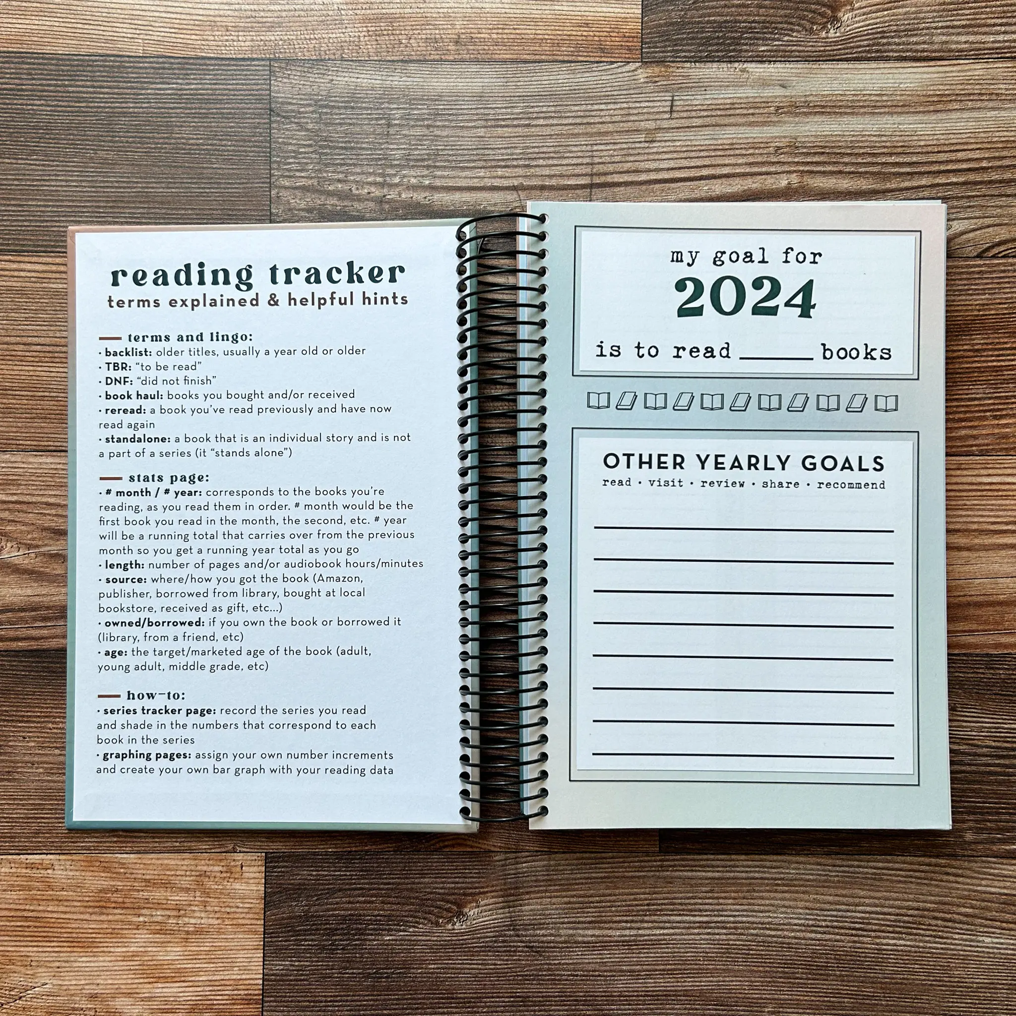 2024 2025 Reading Tracker Book Log Bibliophile Notebook Reader Stats ...