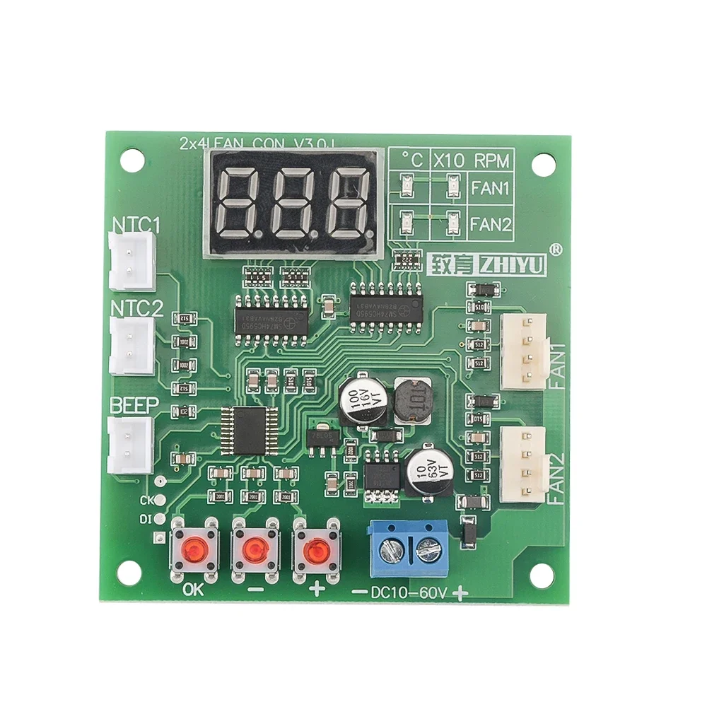 Dc 12v 2 Channel 4 Wire Fan Pwm Temperature Controller Pc Fan Motor ...