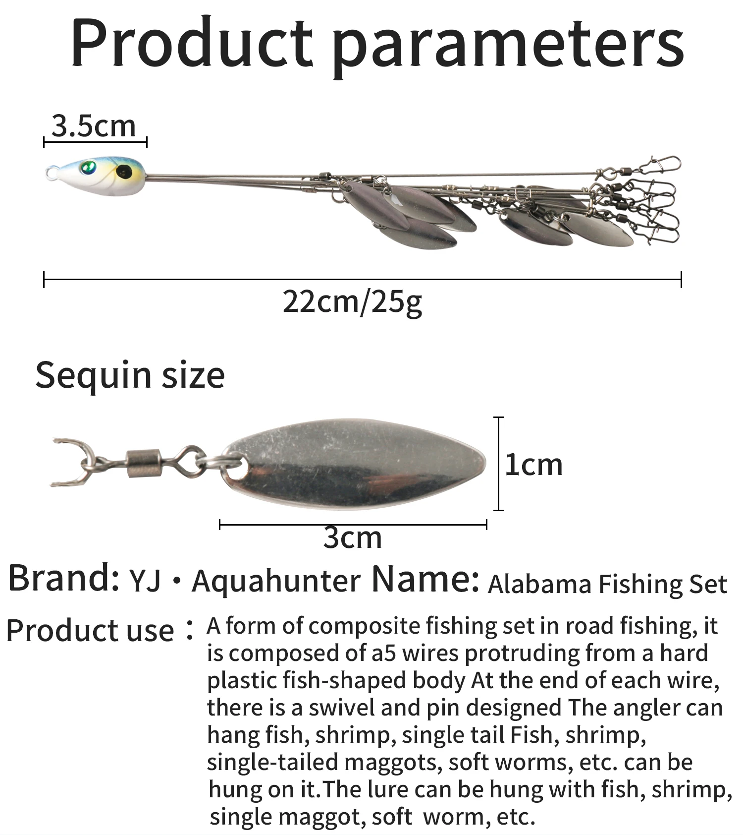 Alabama Rig Fishing Lure - 5 Arms Umbrella Rig Bait Rigs