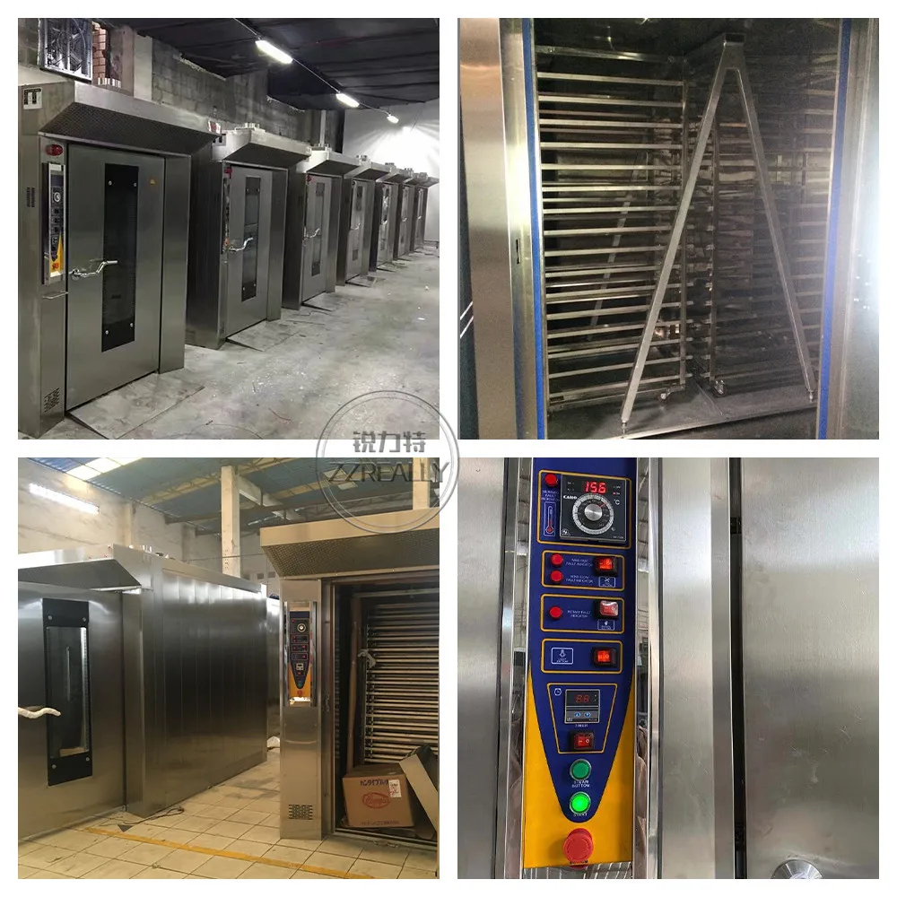 Commercial Electric Gas Automatic Bread Baking Oven Rotary Rack Bread ...