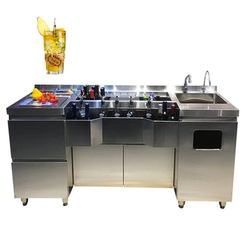 Customized Standard 304 Stainless Steel Portable Bar Bartender Table ...