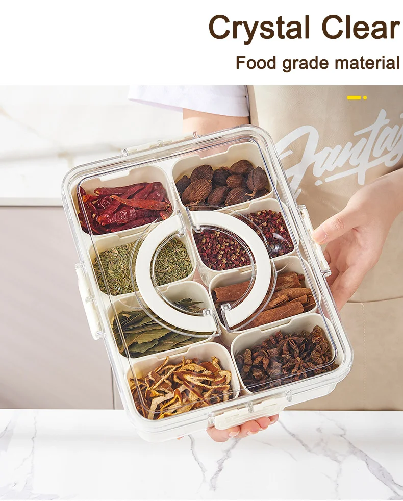 Kitchen Portable Plastic Spice Storage Container Snack Storage Box ...