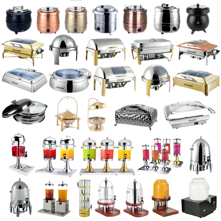 Catering Buffet Serving Stove Chaffers Food Warmer Roll-Top Lid Chaffer ...