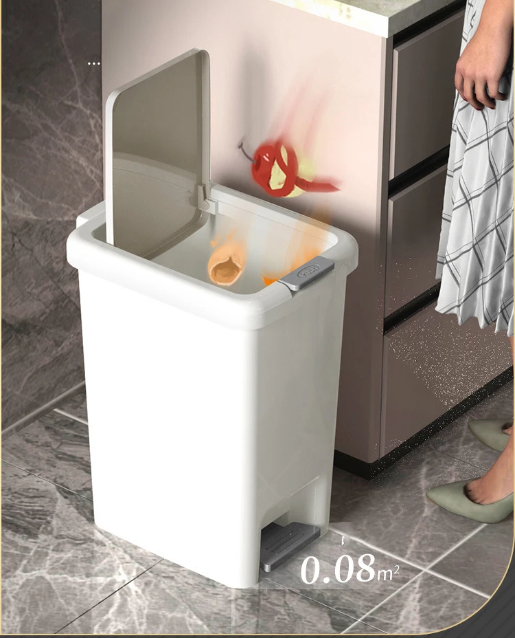 DS4478 Kitchen Waste Bin with Foot Pedal Bathroom Wastebasket Garbage ...