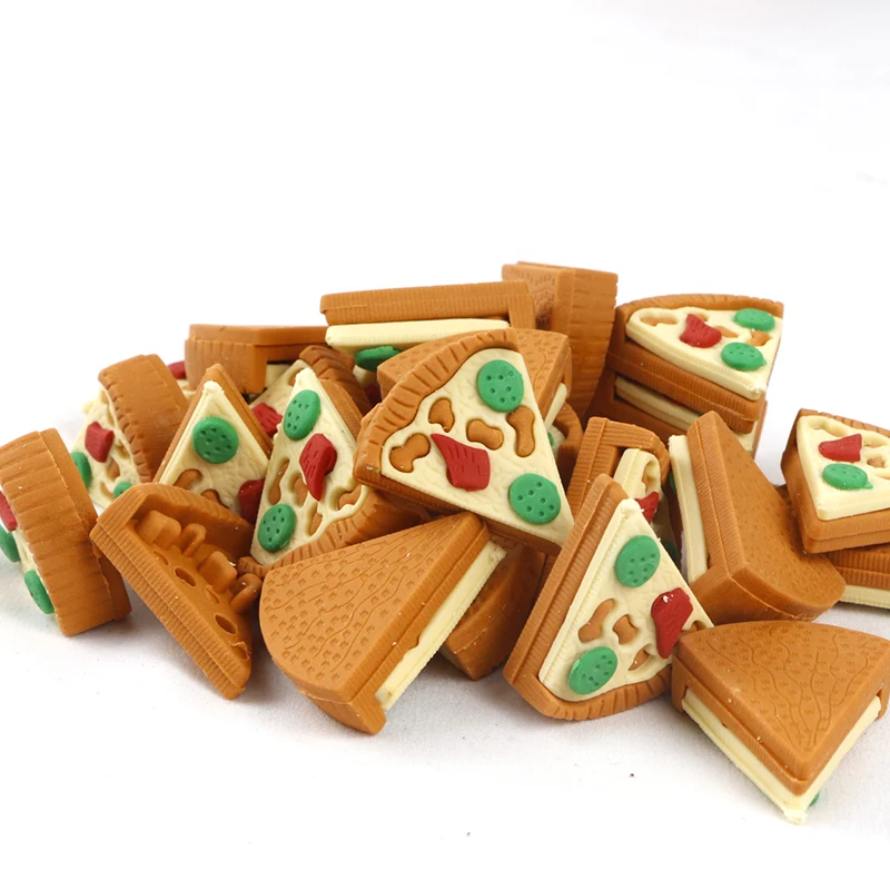 Soododo Cool Rubber Erasers - Free Foods Erasers Pizza Shaped
