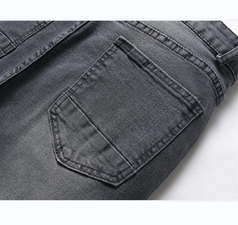 Fashion Skinny Ripped Damage Trousers Scratch Distressed Denim Mens ...