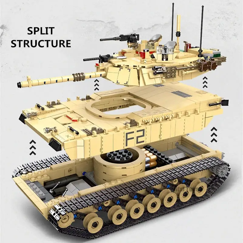 Jie Star 61041 Military M1A2 Abrams Tank Building Block Set - 1389 PCS ...