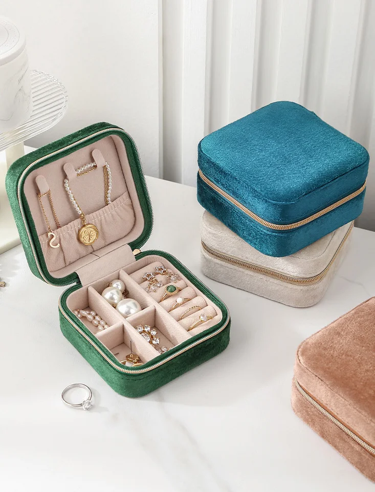 Portable Jewelry Box Small Ring Necklace Travel Jewellery Organizer ...