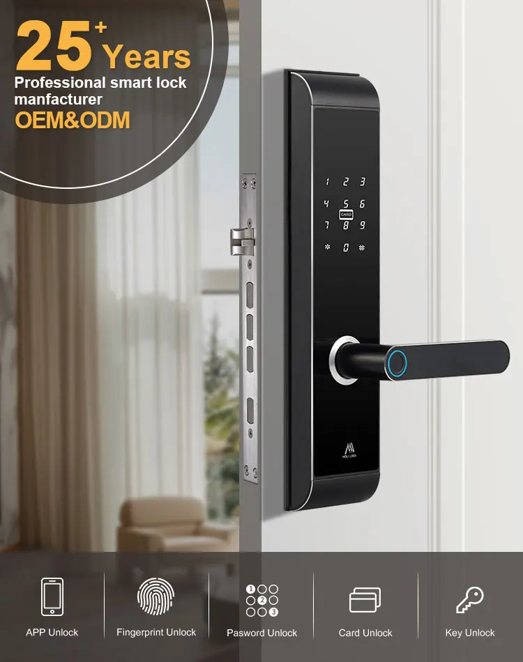 Full Automatic Tuya App Smart Lock Fingerprint Password Rfid Card Wifi ...