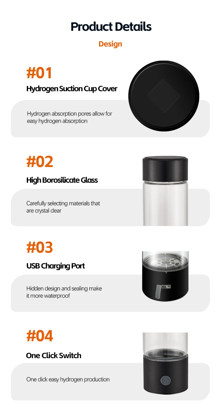 New Hydrogen Water Bottle Wholesale High Quality Portable Hydrogen Rich ...