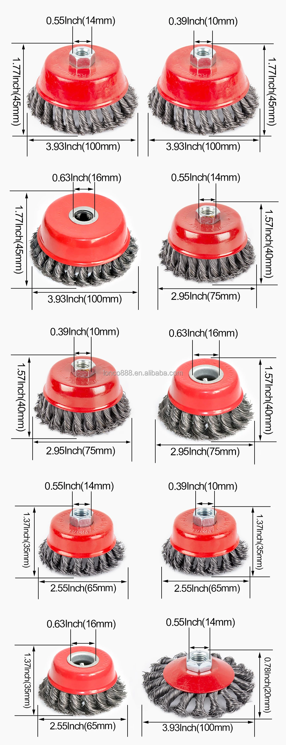 Twisted Steel Wire Wheel Quick Rust Clean Flat Cup Angle Grinder Brush ...