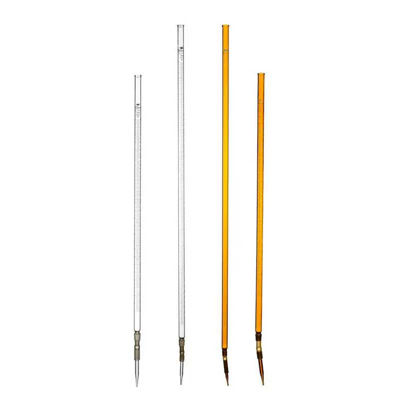 Laboratory glass ware 10mL 25mL 50mL micro acid alkali burette set with ...