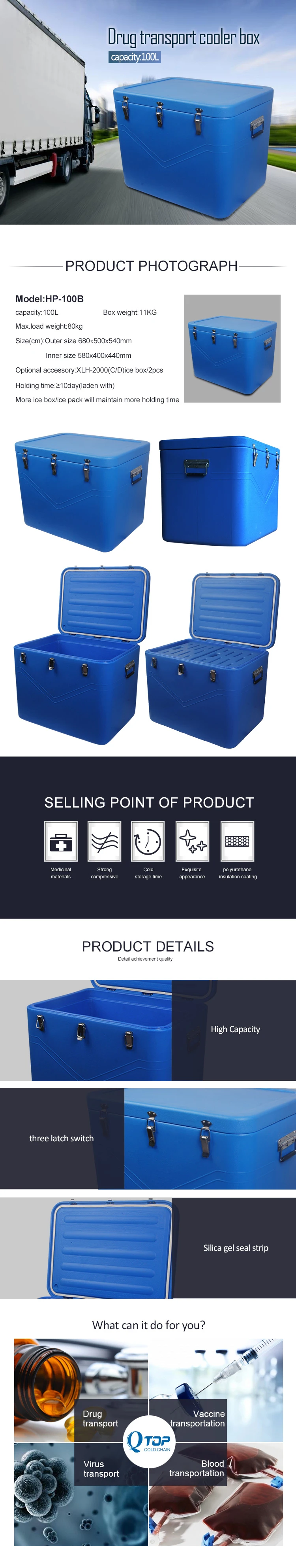 QTOP Plastic Fish Travel Cooler - Insulated & Convenient