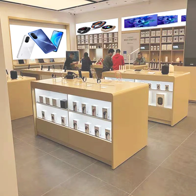 Cell phone shop display table wooden mobile phone shop display table ...