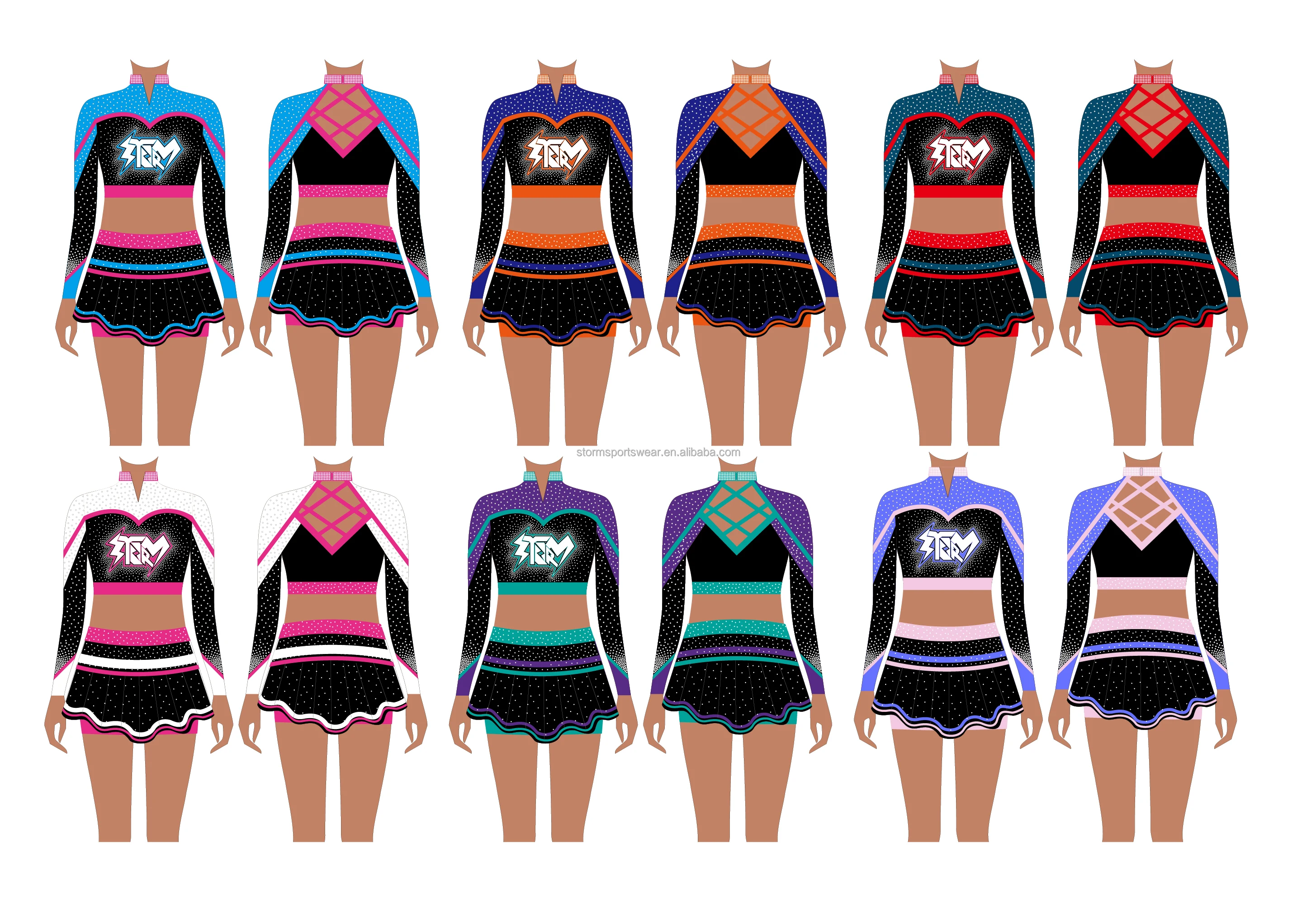 Hot Designs Cheerleading Uniforms Mock Up - Buy Cheerleading Uniforms ...