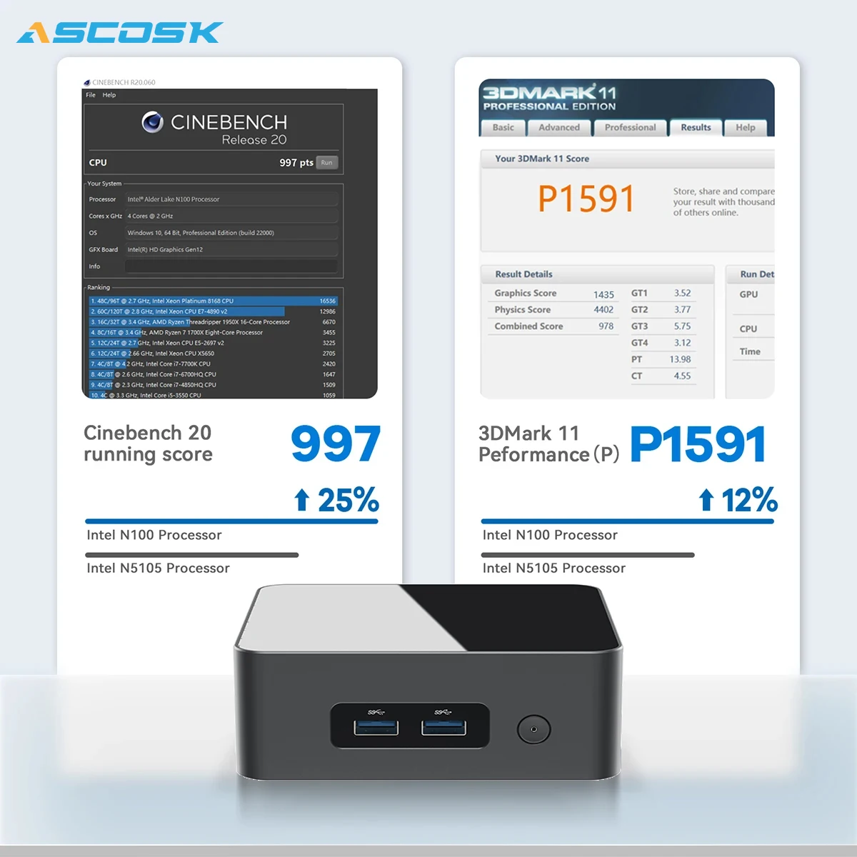 Oem New 12th Gen Windows Mini Pc Intel N95 N100 Processor 8gb 256gb ...