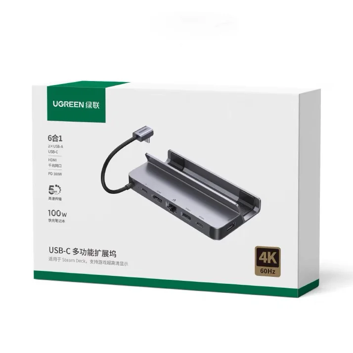Ugreen Steam Deck Dock 6-in-1 Usb C Docking Station With 4k@60hz Hd-mi Gigabit Ethernet Pd 100w ...