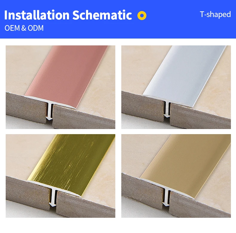 T Shaped Profile Corner Ceramic Tile Transition Strips Aluminum Cabinet ...