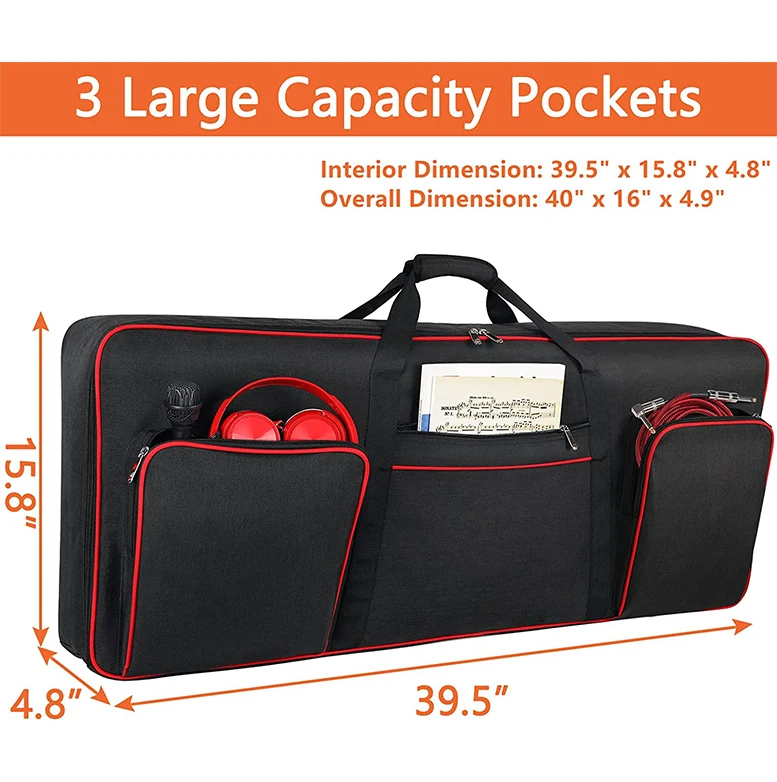 Custom Large Padded Piano Bag Keyboard Storage Cover Piano Keyboard ...