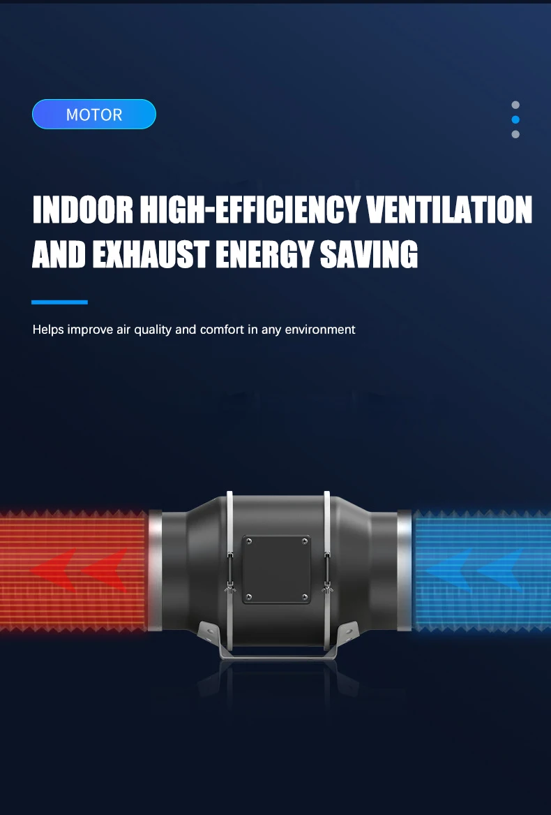 4 6 8 Inch Caliber Duct Fan Plastic Inline Exhaust Fan Silent air Fan ...
