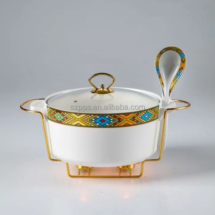 Ceramic Chafing Dish Buffet Dishes - Food Warmer Set