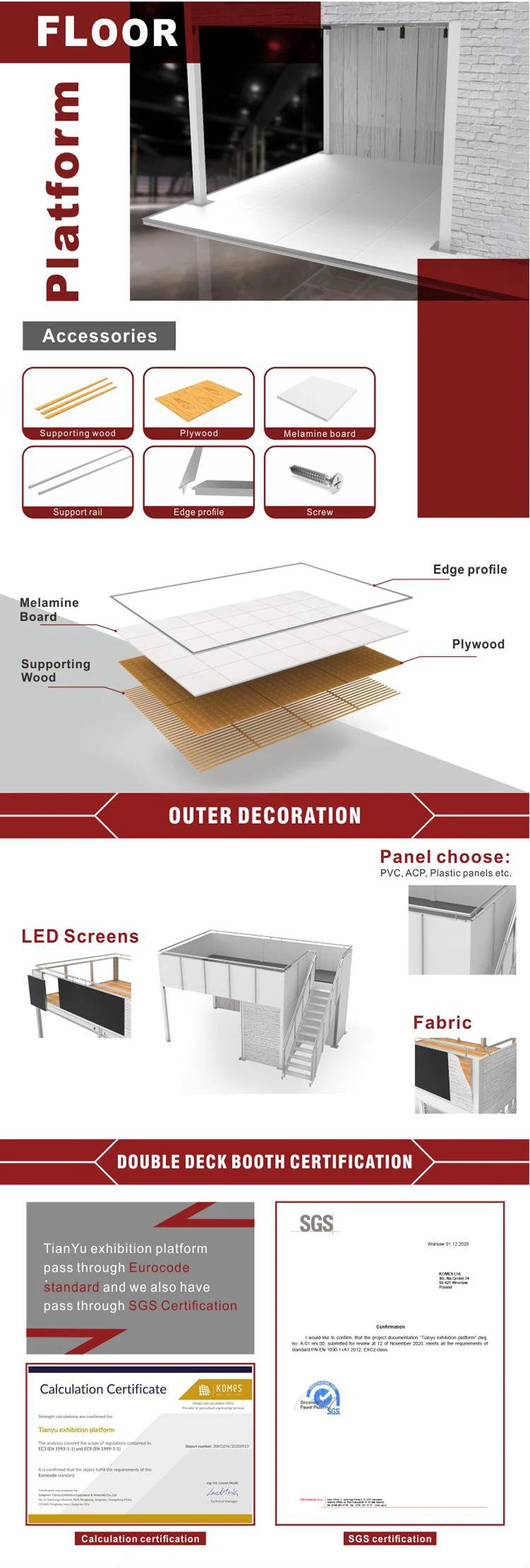 Custom Modular Double Deck Storey 1200x600cm Tradeshow Stands