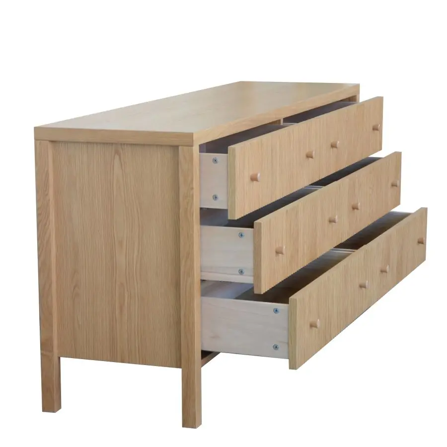 Solid White Oak Wood 6-drawer Chest Of Drawers Storage Cabinet Living ...