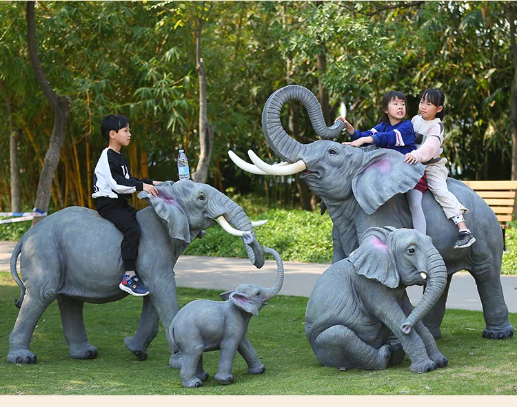 Customize Life Size Resin Elephant Props for Holiday Decor