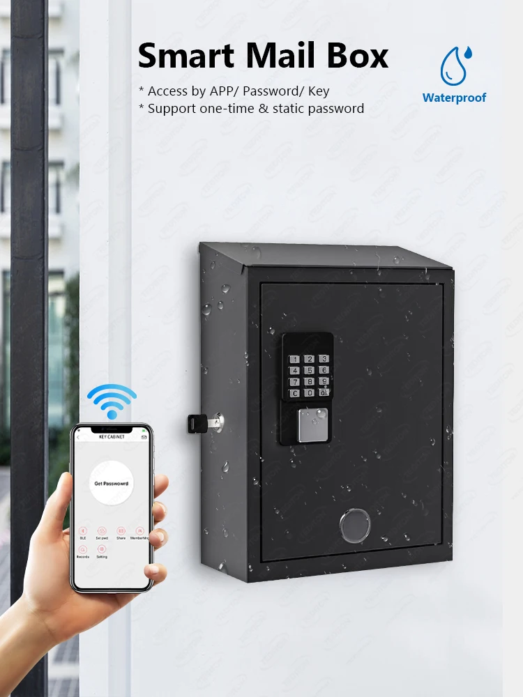 Waterproof Smart Mailbox with APP & USB Postal Drop Box