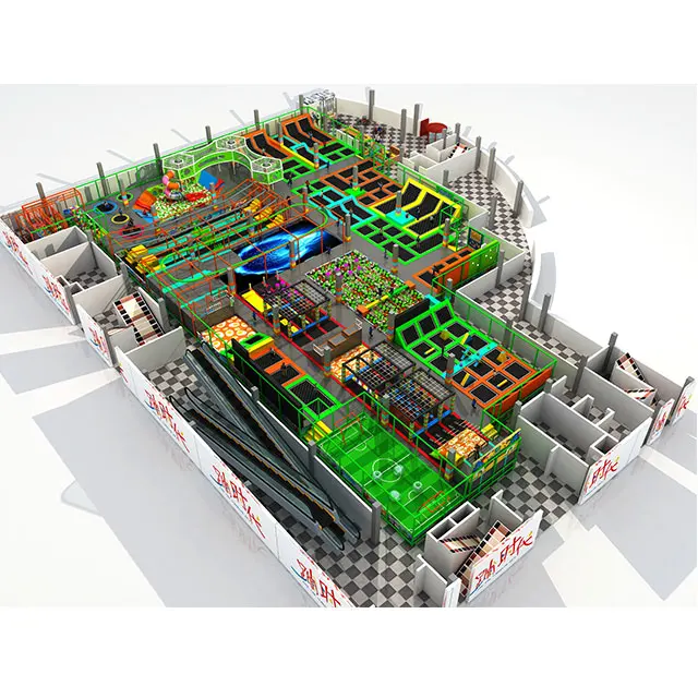 Large Trampoline Park Parkour Bungee Jumping Indoor Trampoline Park ...