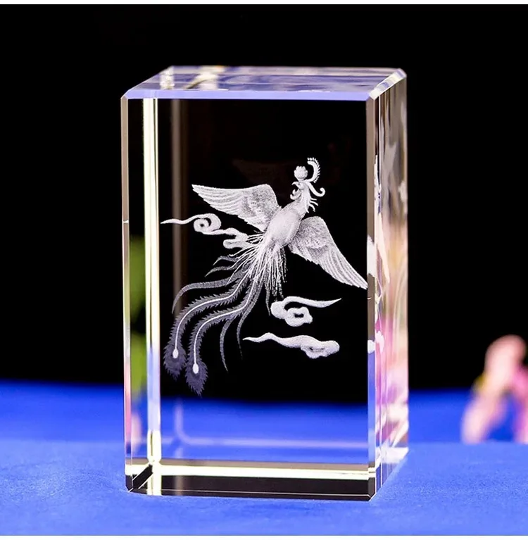 Honor of Crystal LED Light Base 3d Lazer Crystal Photo Custom