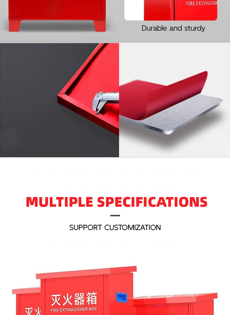 ISO9001 Compliant Red Steel Fire Extinguisher Storage Box Global Safety ...