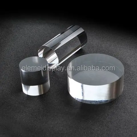 Custom Clear Round Block Solid Acrylic Display Riser