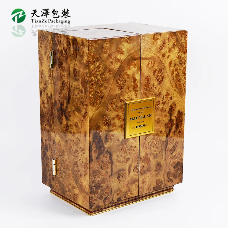 Luxury Wooden Wine Box - Perfect for Cognac & Whisky