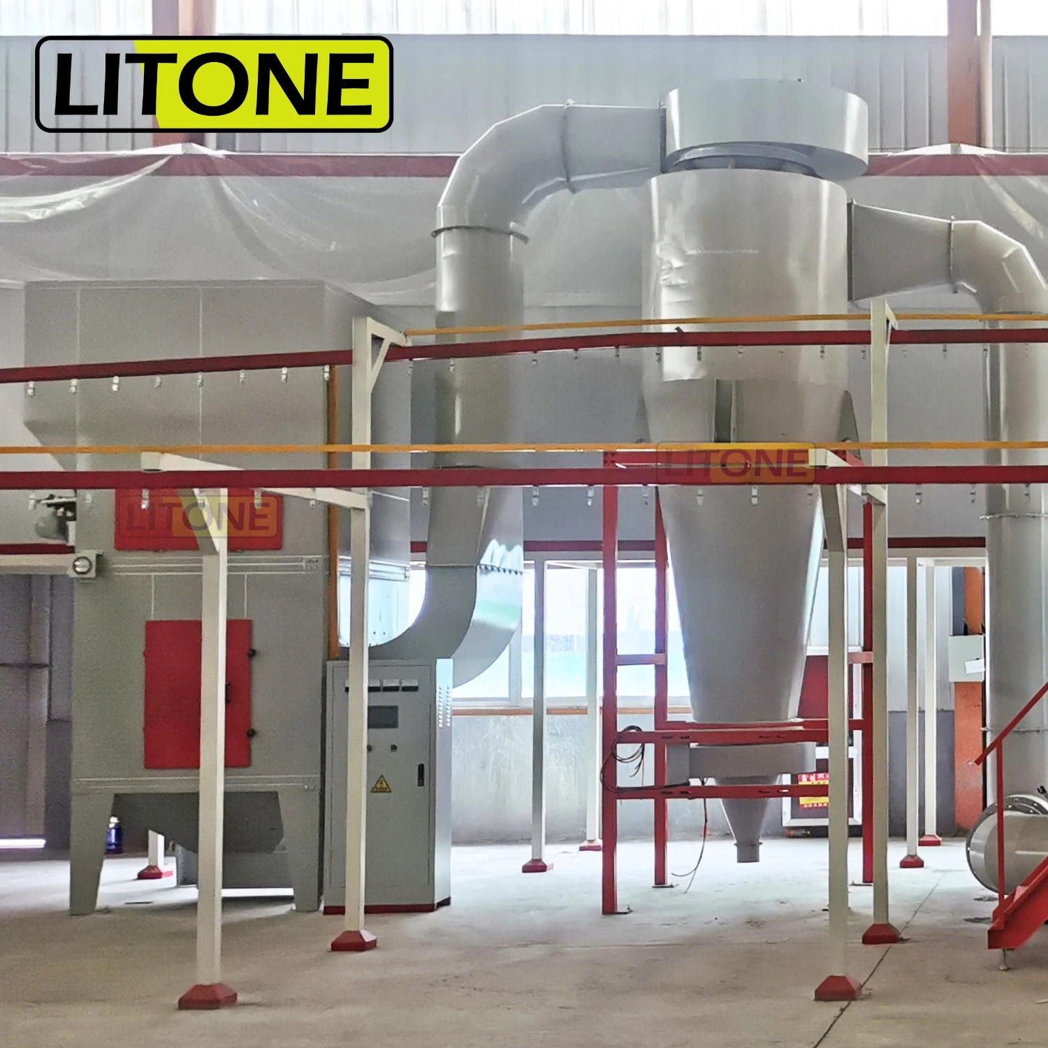 Enclosed Conveyor Chain Powder Coating Production Line with Industrial ...