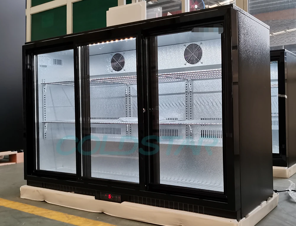 Small 3 Sliding Door Showcase Refrigerator Cooling Drink Beer Display ...