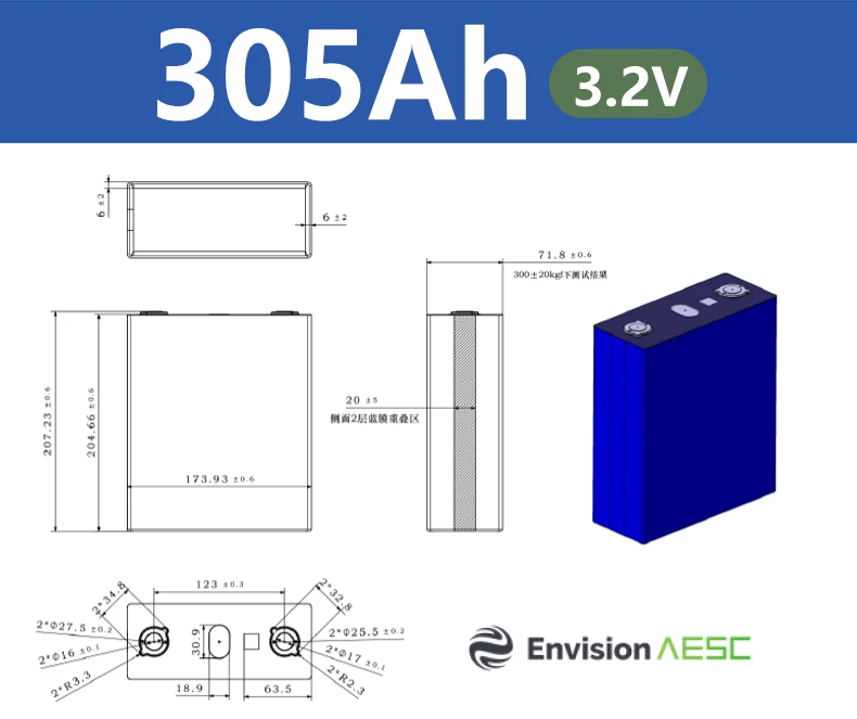 Envision Aesc Grade A Ev 3.2v 280ah 305ah Lifepo4 Energy Storage Power Battery - Buy Lithium ...