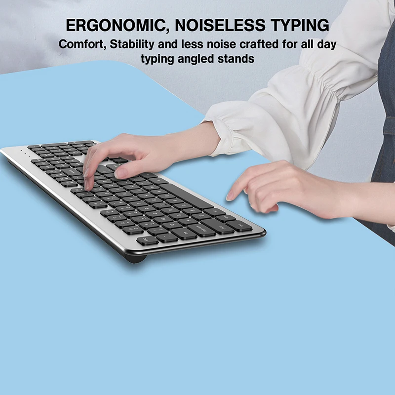 Scissors Structure Silent 2.4G Wireless Keyboard with Multimedia Keys ...