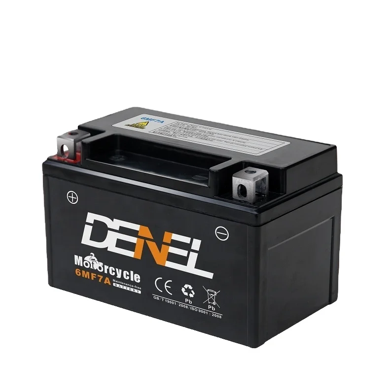 DENEL 12V7AH 6MF7A Lead Acid Motorcycle Battery - Reliable Price