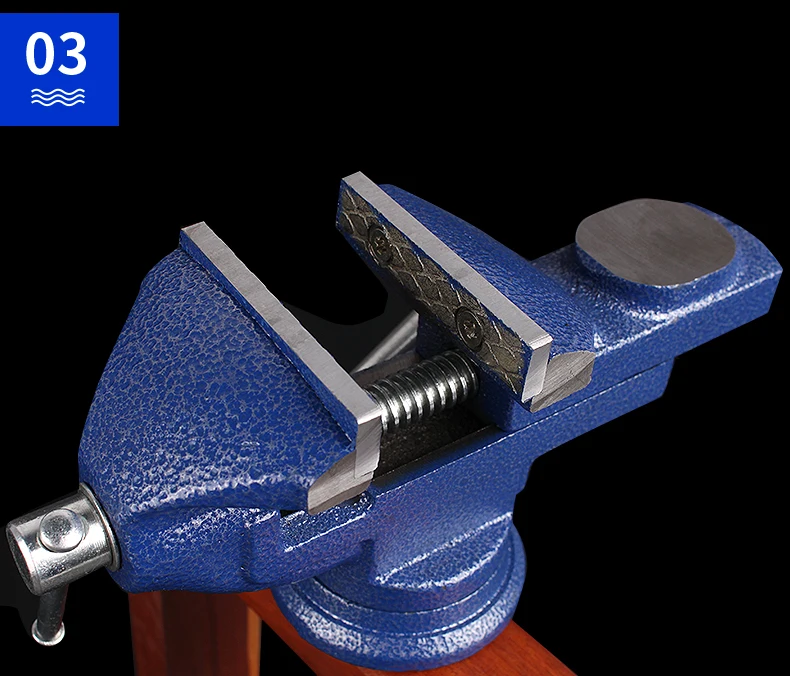 Multi-jaw Rotating Bench Vise Cast Iron Blue For Multi-purpose With 360 ...