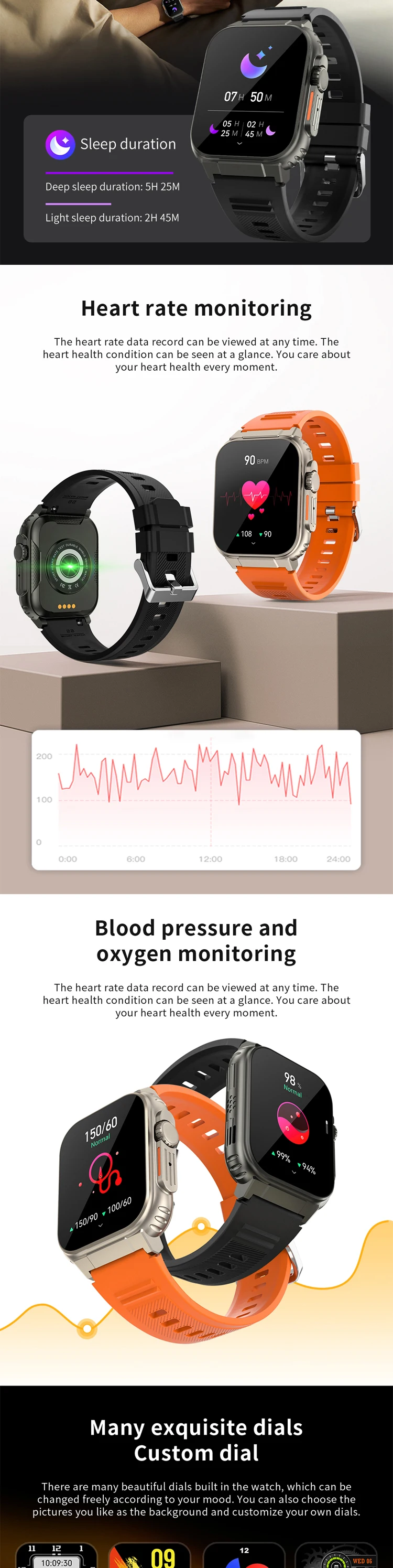 2024 Smartwatch For Men 1.96 Big Touch Screen Big Battery Smart Watch ...