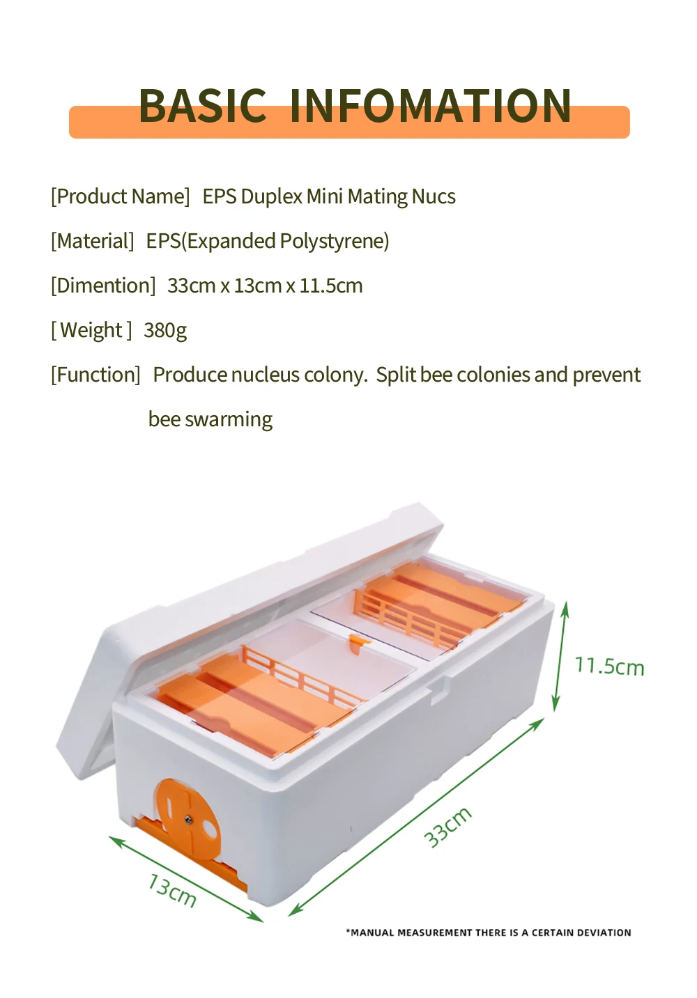 Bee Nuc Duplex Mini Mating Nucs - Double Queen Bee Colony