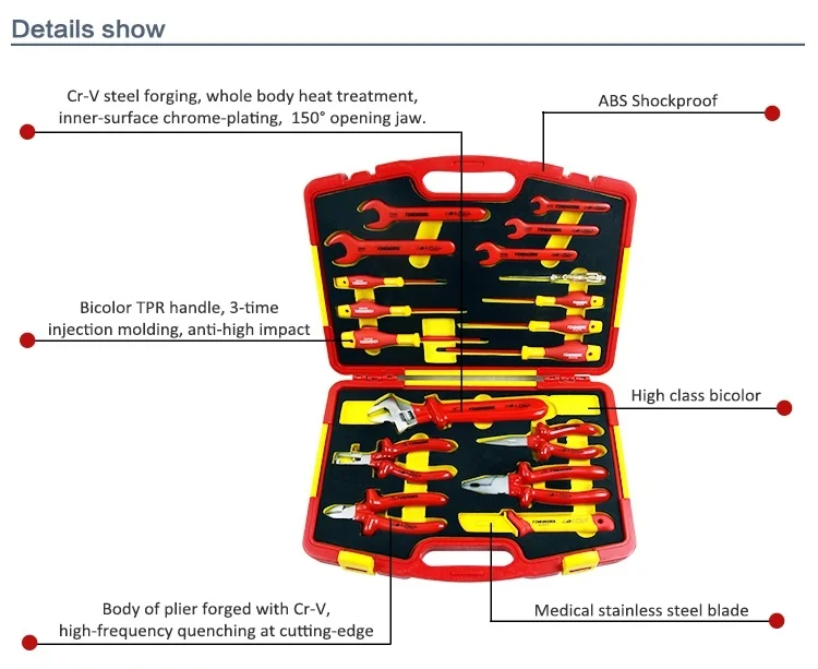 99LB004 Finework Insulated Tool Kit - 18PCS Professional Tools